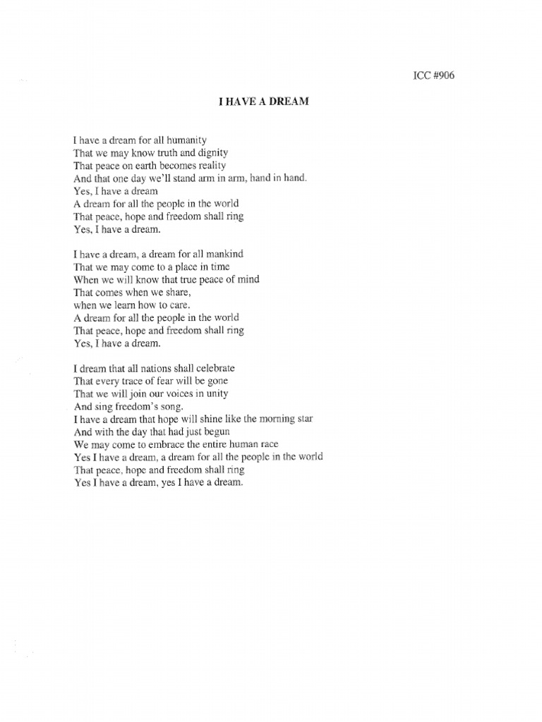 I Have A Dream 906 | PDF