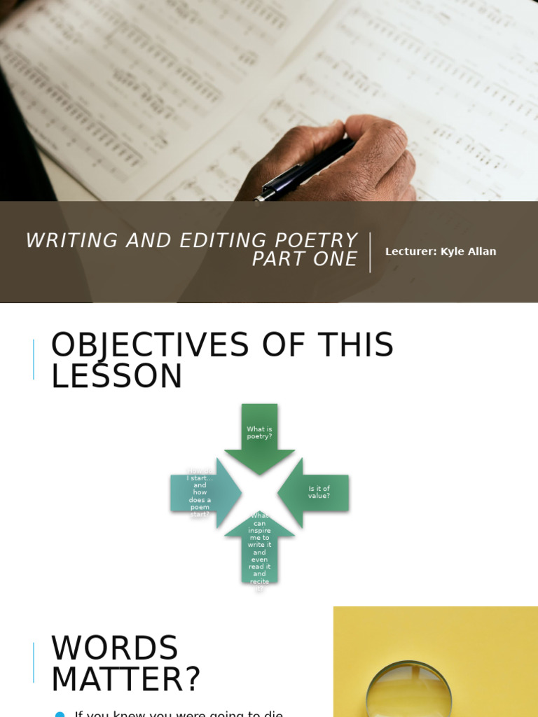 Slideshow Writing and Editing Poetry | PDF | Poetry | General Fiction