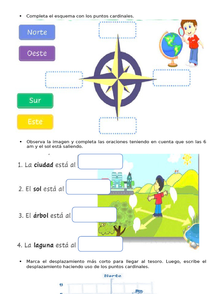Completa El Esquema Con Los Puntos Cardinales | PDF