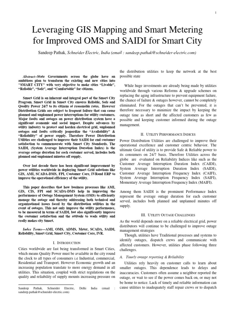 Leveraging - GIS - Mapping - and - Smart - Metering - For - Improved - OMS - and - SAIDI - For ...