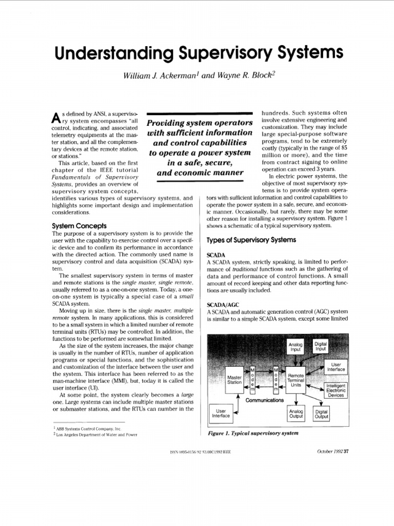 Understanding - Supervisory - Systems | PDF