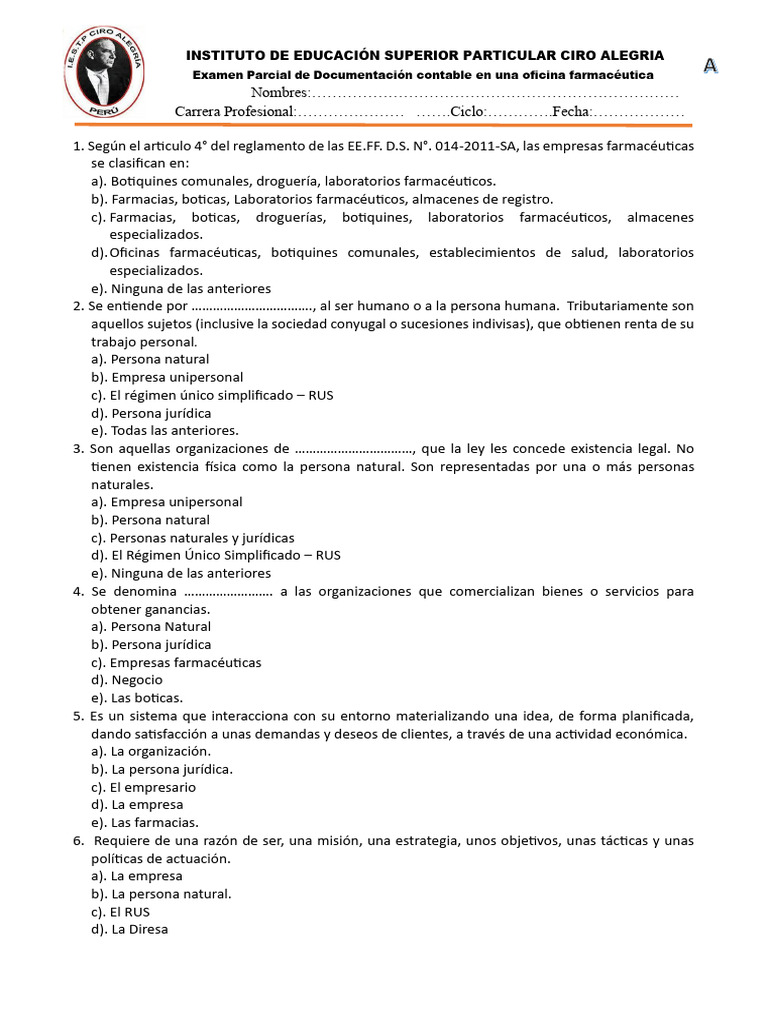 Examen Parcial DCOF | PDF