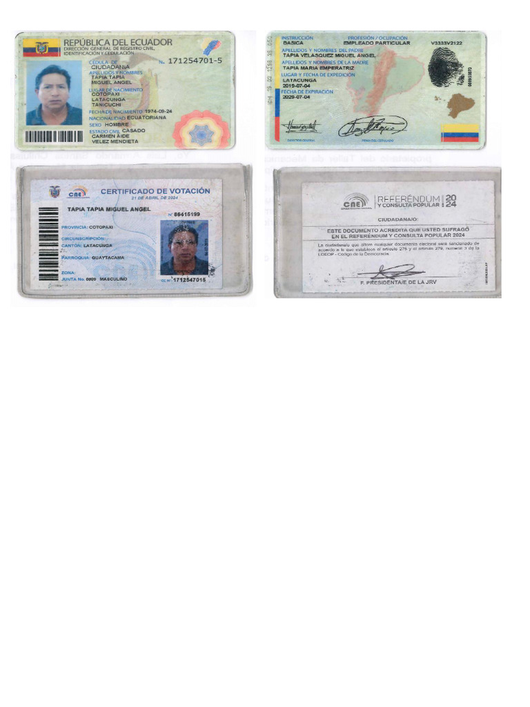 Cedula Angel Tapia | PDF