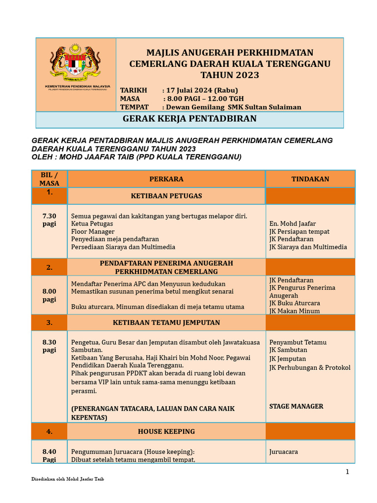 Arahan Pentadbiran Apc 2023 Oleh Mohd Jaafar Taib | PDF