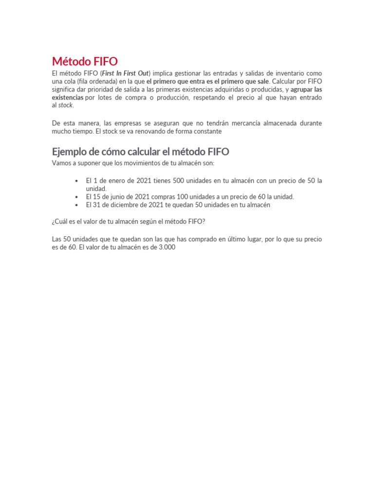 Método FIFO | PDF