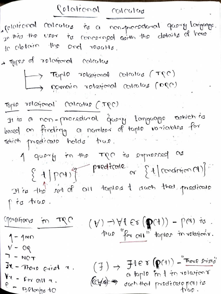 Relational Calculus (TRC and DRC) | PDF Relational Calculus (TRC and DRC) | PDF