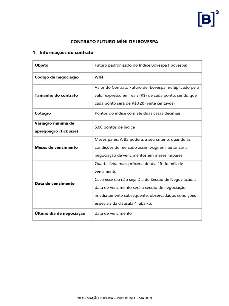 Futuro Mini de Ibovespa | PDF