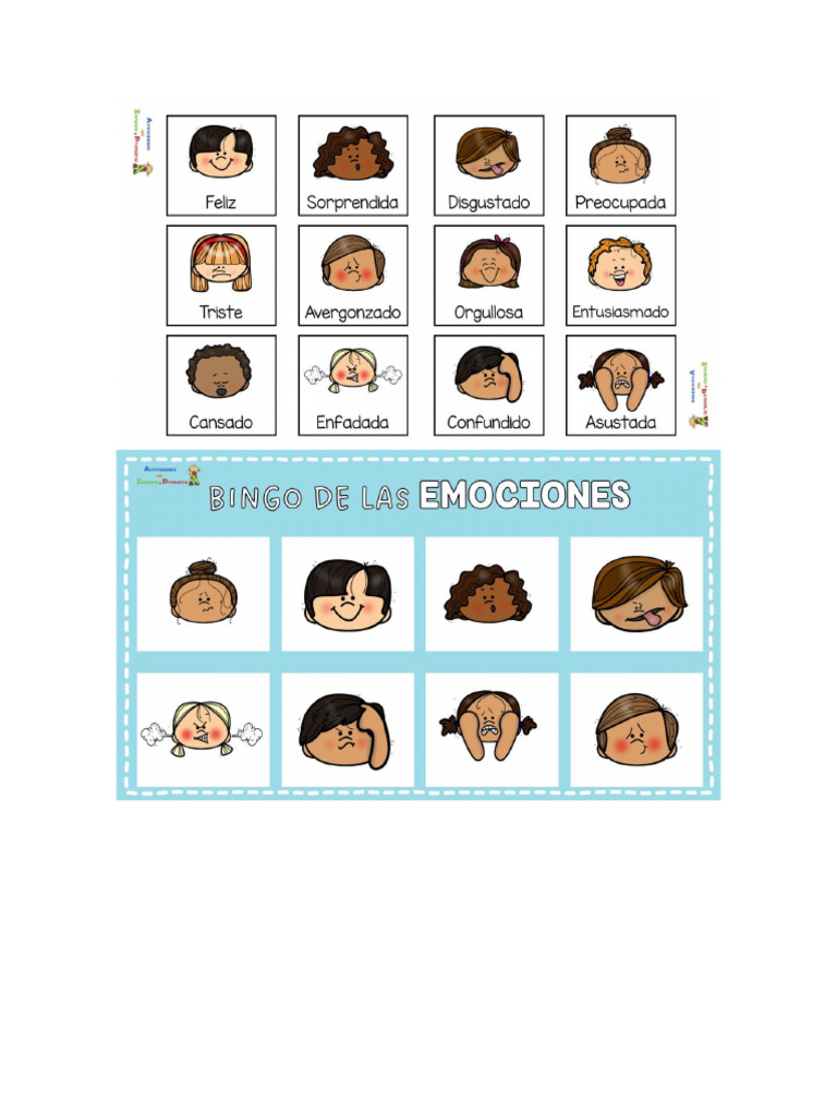 Bingo de Las Emociones | PDF