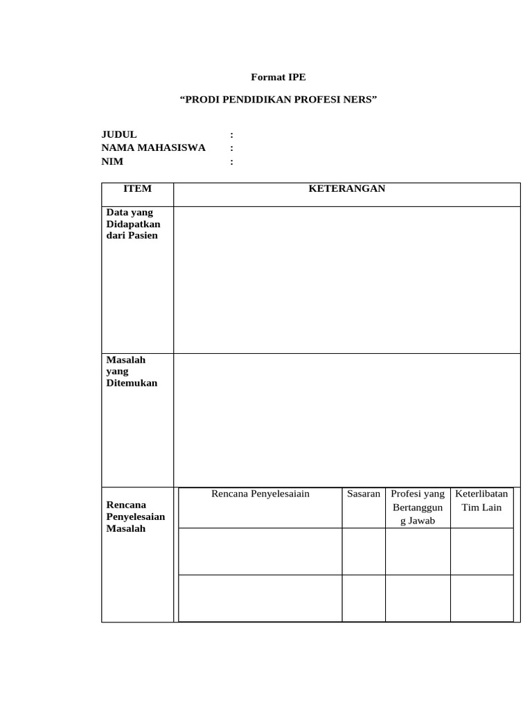 Format Ipe Prodi Ners | PDF
