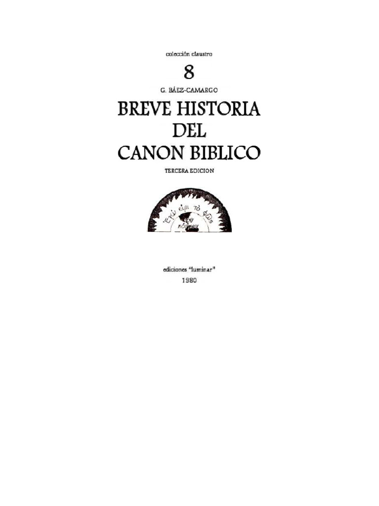 Báez-Camargo, G.-Breve Historia Del Canon Bíblico | PDF