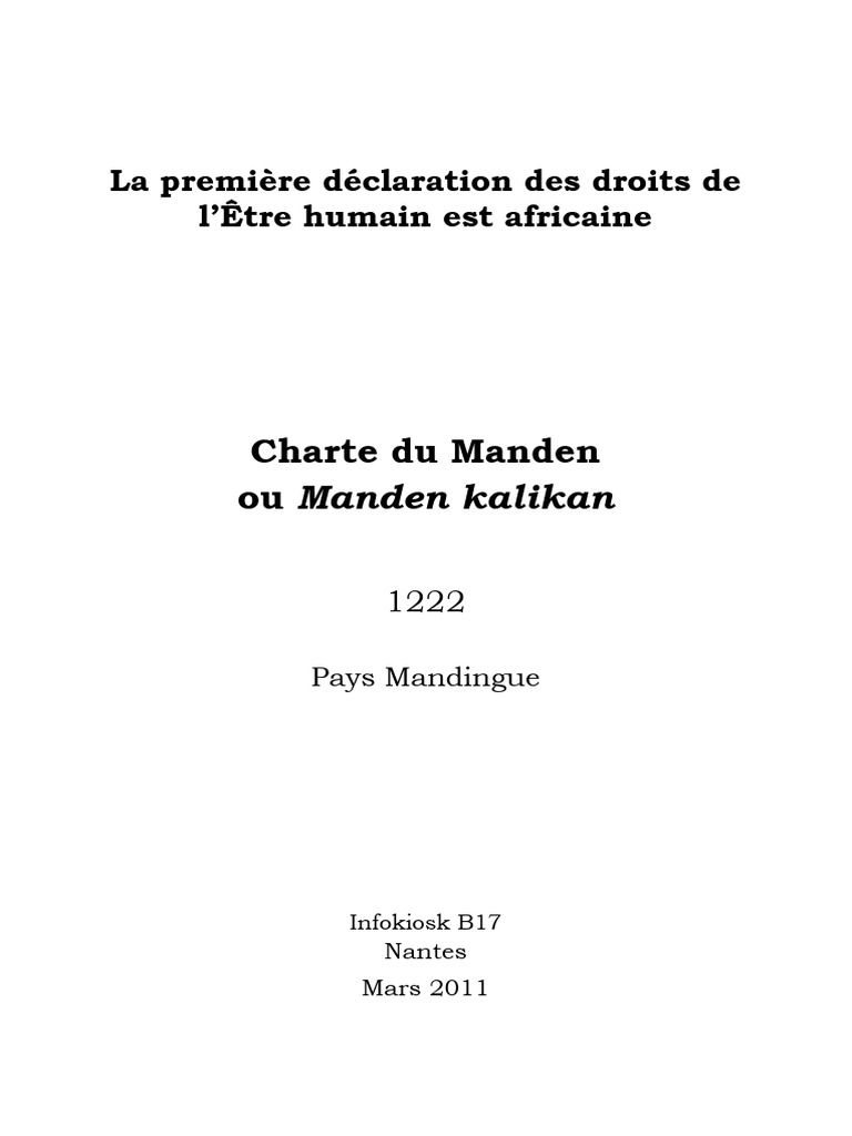 Charte Du Manden PDF | PDF