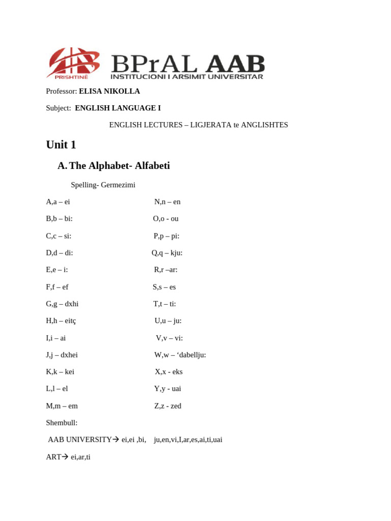 English Lectures 2024 | PDF