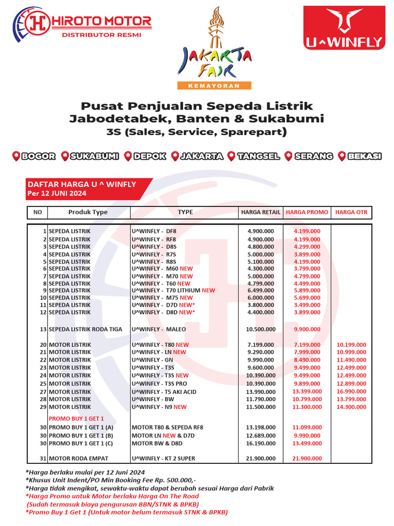 Pricelist Harga Terbaru - Promo PRJ 2024 - Rev Fit To Paper | PDF