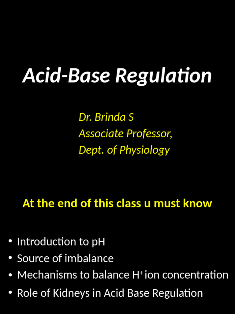 Acid Base Balance | PDF | Buffer Solution | Cooking, Food & Wine