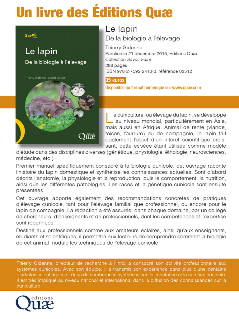 Livre Lapin Fiche Promo | PDF