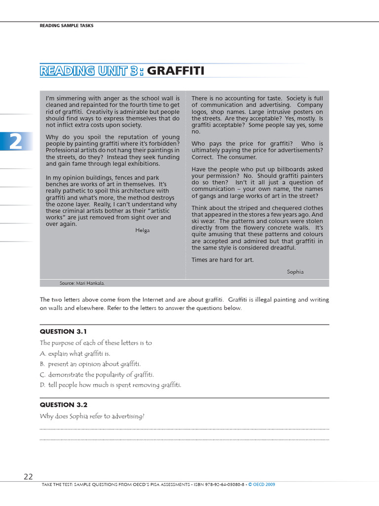 PISA Sample Worksheet 2 | PDF