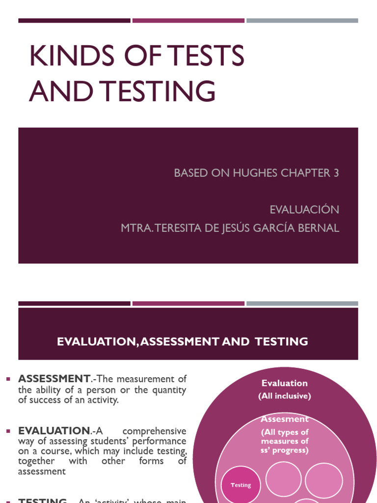 New HUGHES CH 3 Kinds of Tests and Testing | PDF