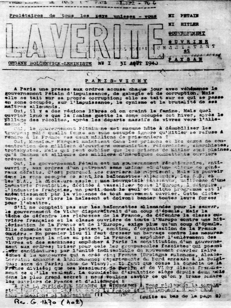 La Verite 1940 Nro 1 | PDF