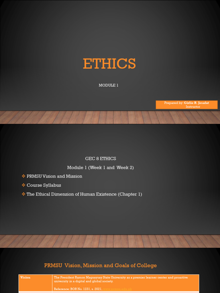 Ethics Module 1 | PDF