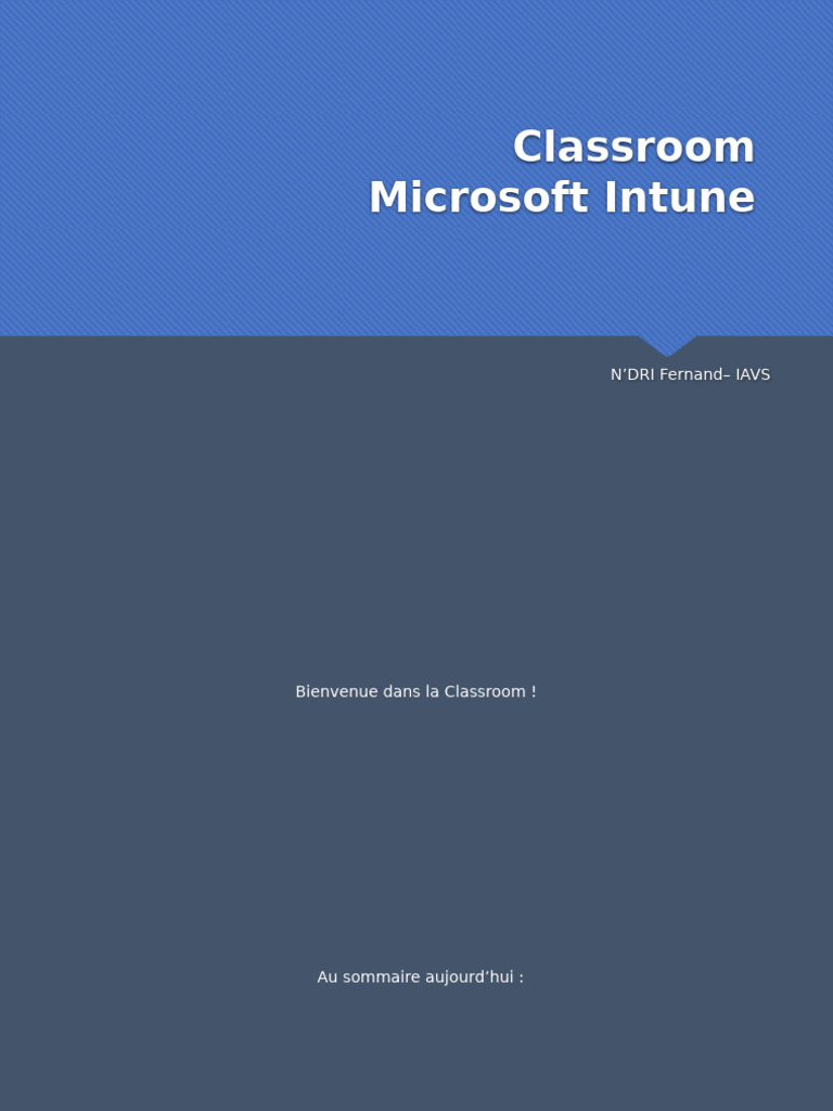 Classroom Intune - Jour 1 Maj | PDF