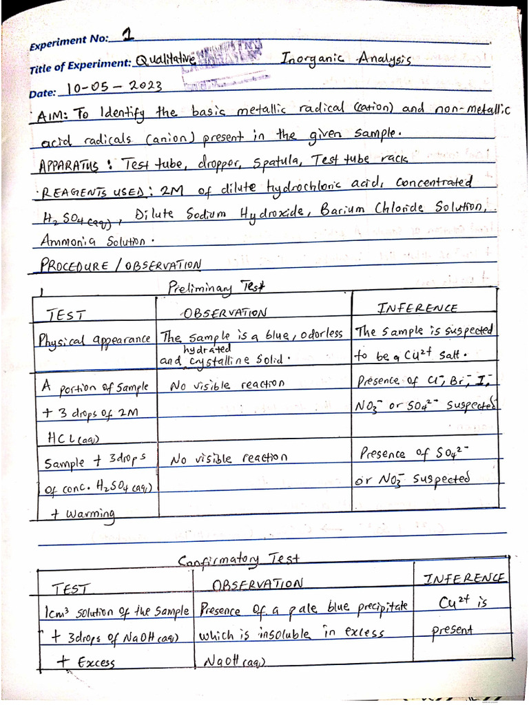 Chm102 Practical | PDF