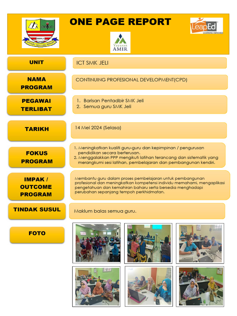 One Page Report Cpd | PDF