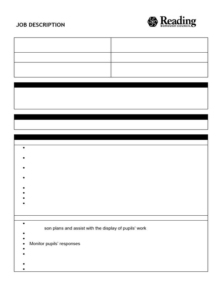 GFI SEN TLA Job Description and Person Spec | PDF