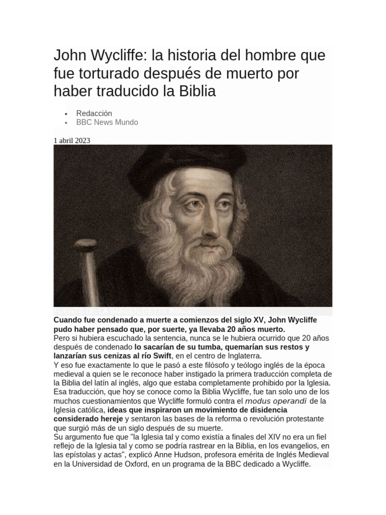 John Wycliffe | PDF
