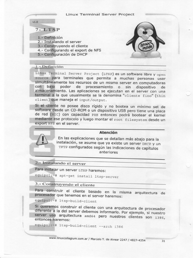 Linux 60 Admin-y-LTSP 7 Linux Terminal Server Project | PDF
