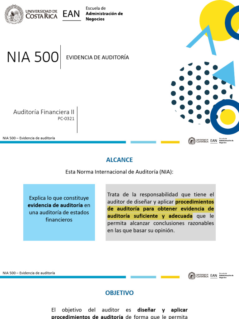 Nia 500 - Evidencia de Auditoria (MV) | PDF