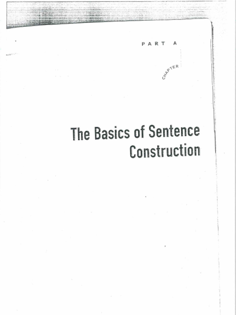 THE BASIC SENTENCE PATTERN Lecture Content | PDF