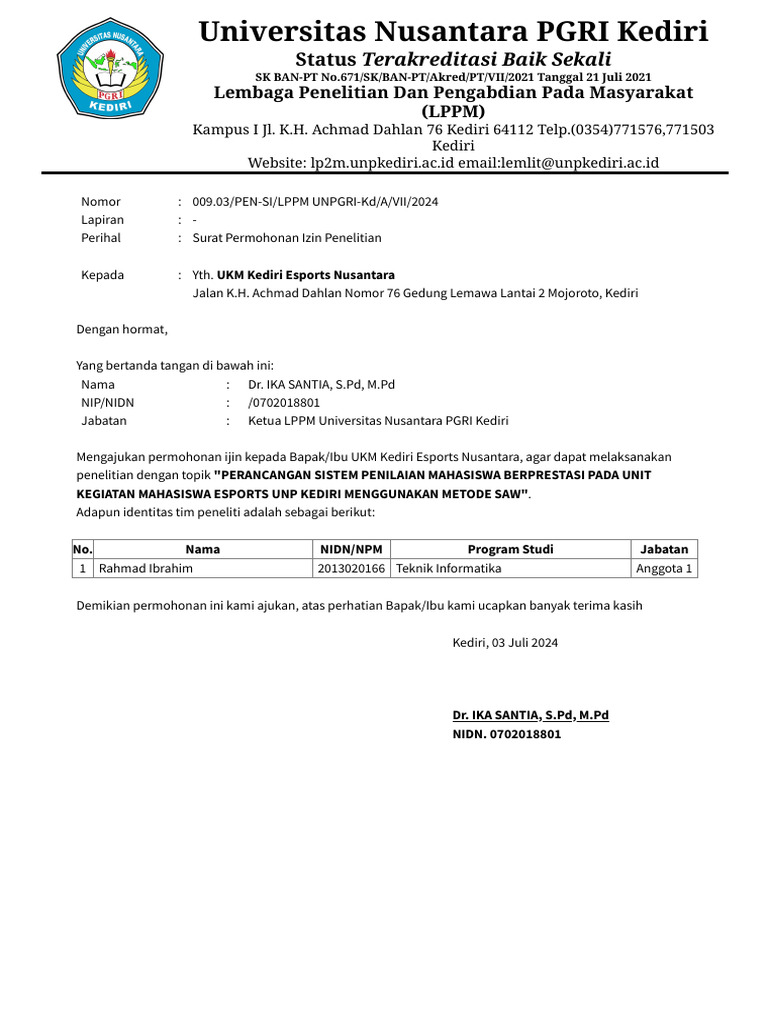 SIAKAD UNPGRI Kediri | PDF