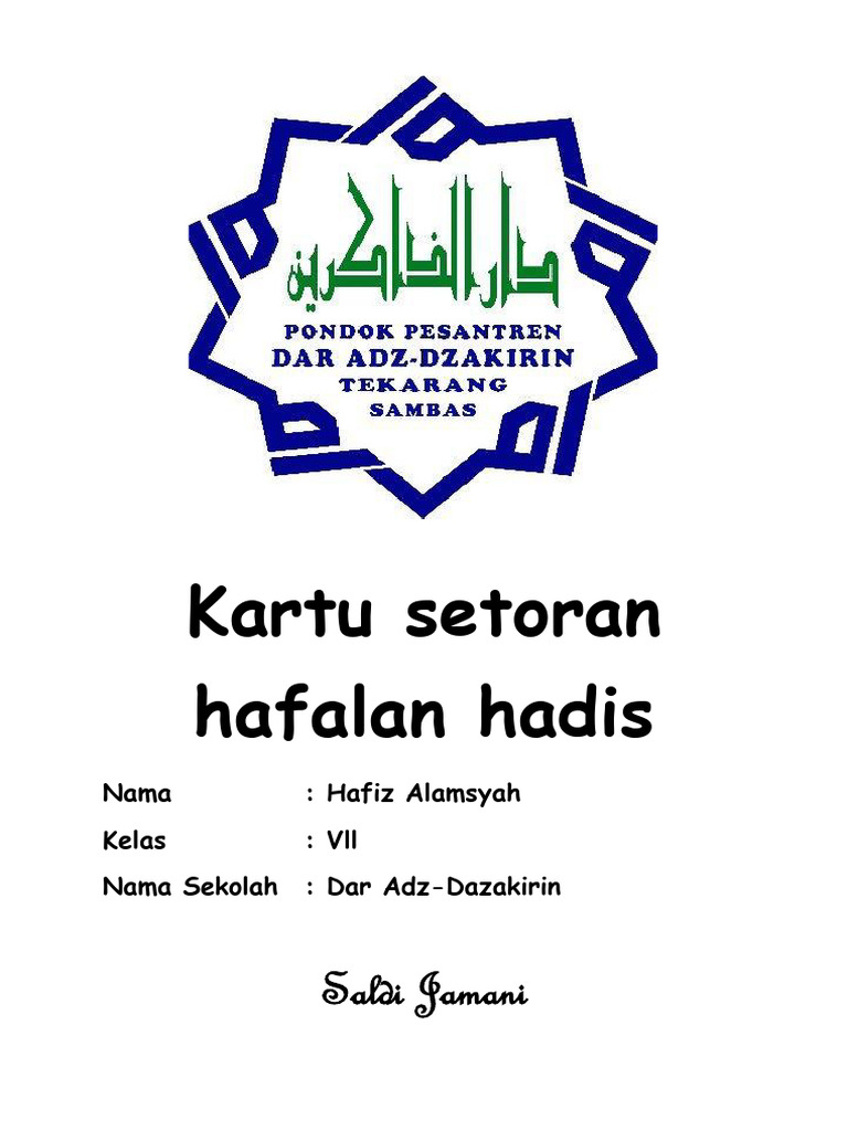 Kartu Setoran Hafalan Hadi1 | PDF