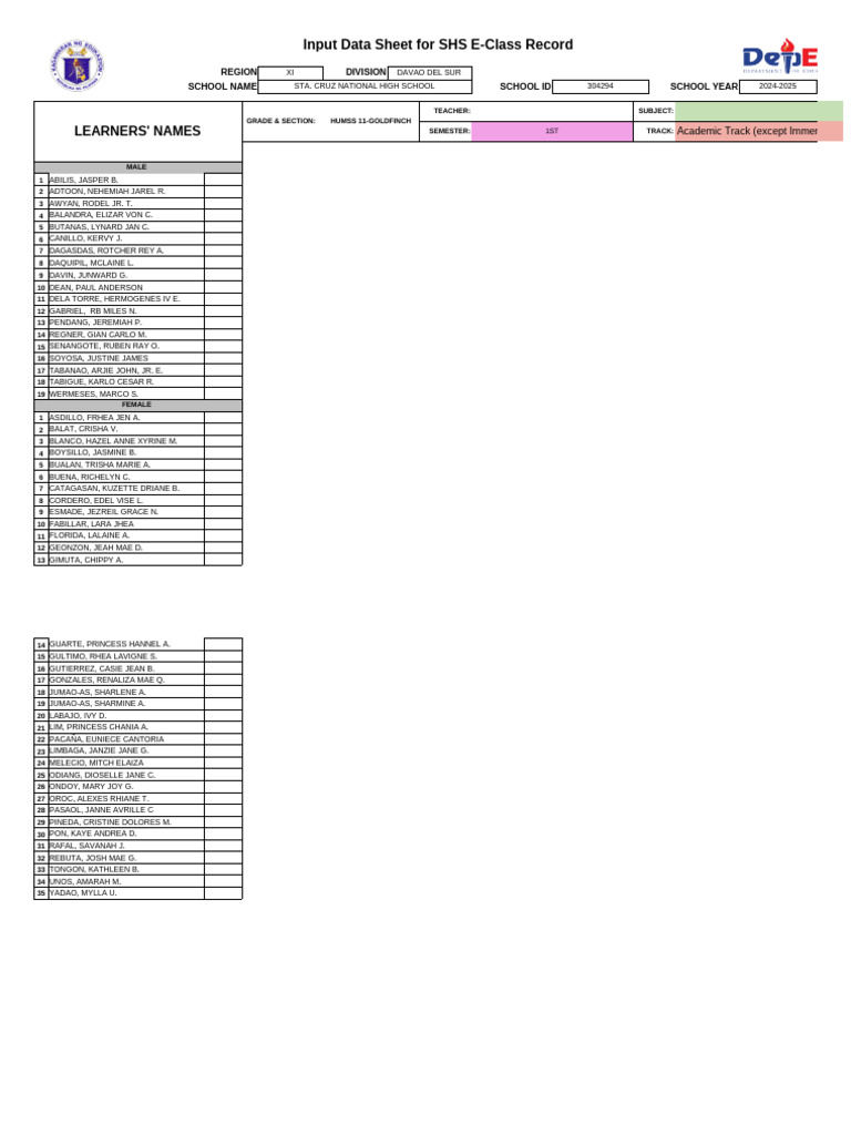 Goldfinch Eclass 2024 2025 | PDF