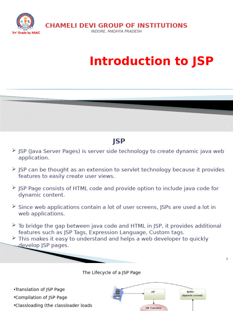 Introduction To JSP: Chameli Devi Group of Institutions | PDF