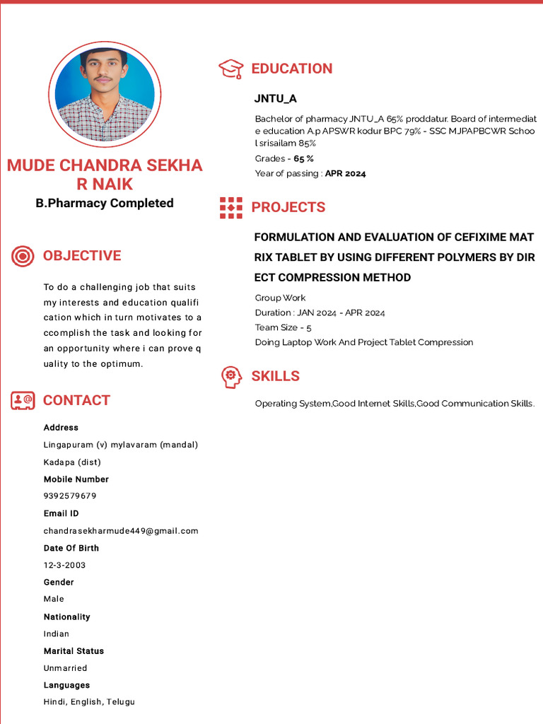 Chandra Sekhar Resume | PDF