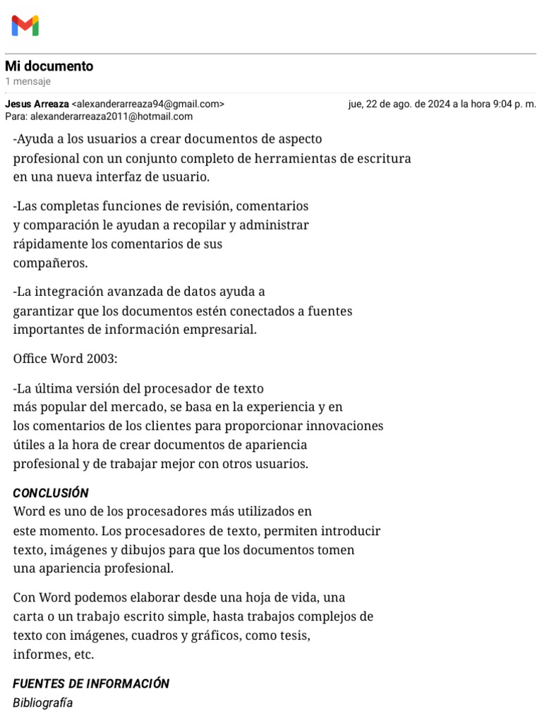 Gmail - Mi Documento | PDF