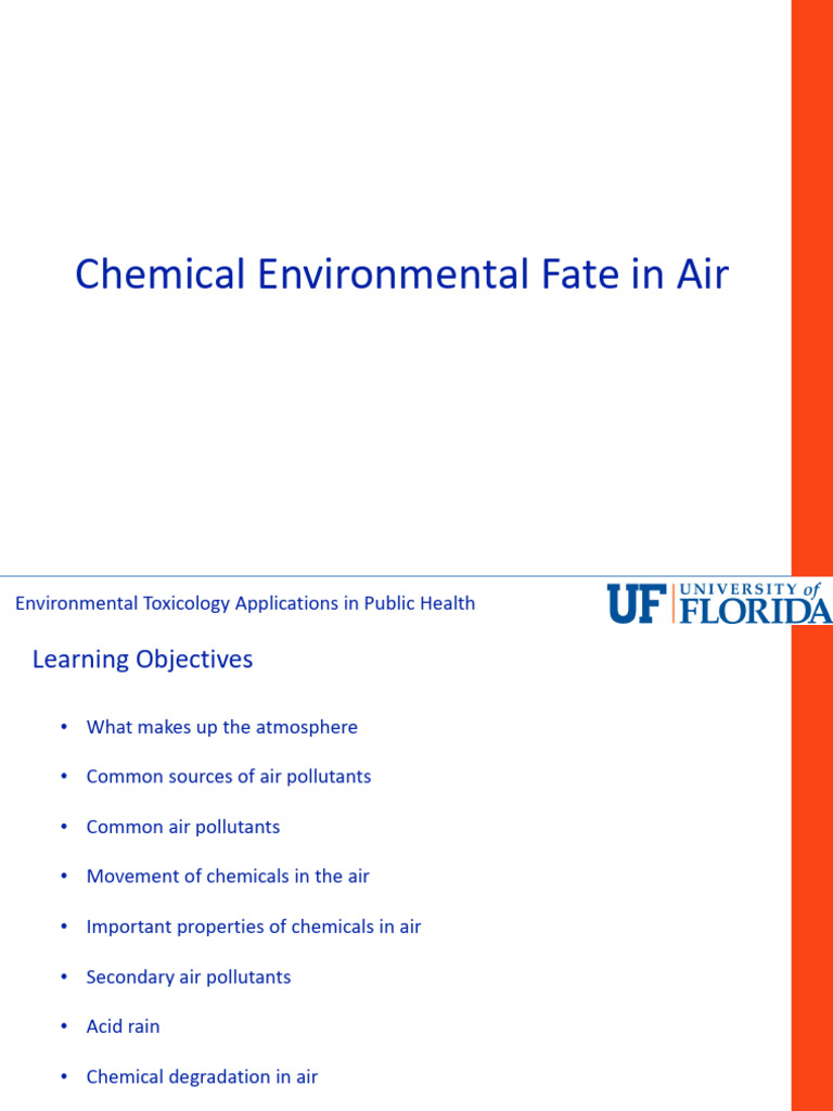 Week 5 - Chemical Environmental Fate in Air-1 | PDF Week 5 - Chemical Environmental Fate in Air-1 | PDF