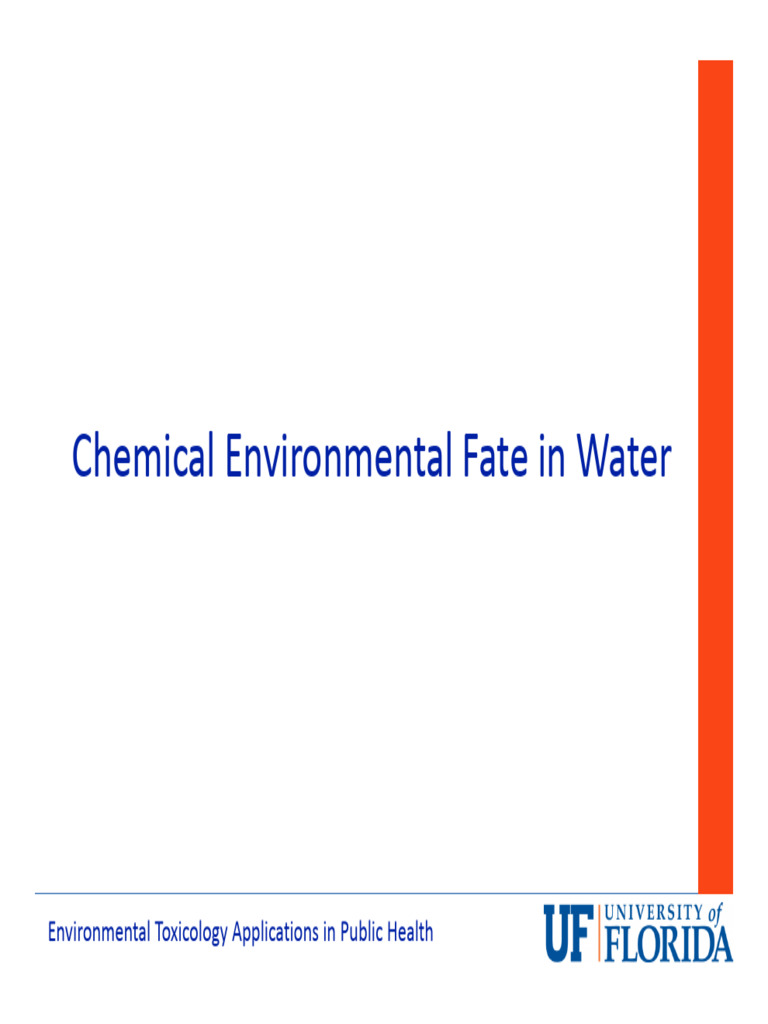 Week 3 - Chemical environmental fate in water | PDF