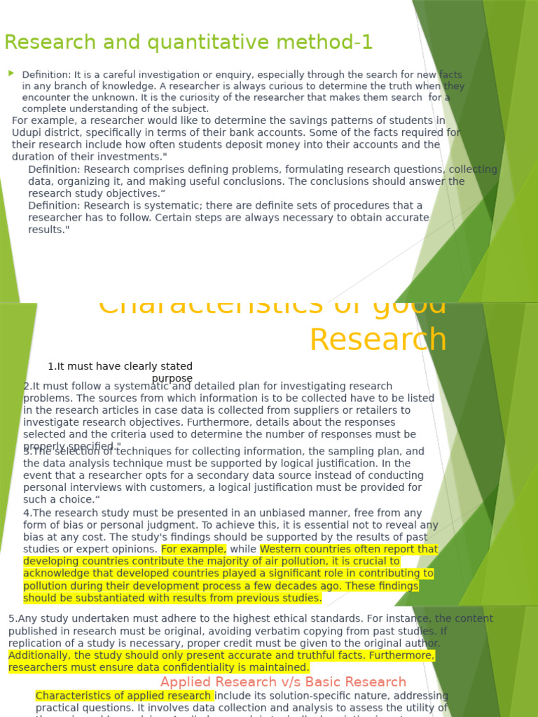 Research and Quantitative Method-1 | PDF