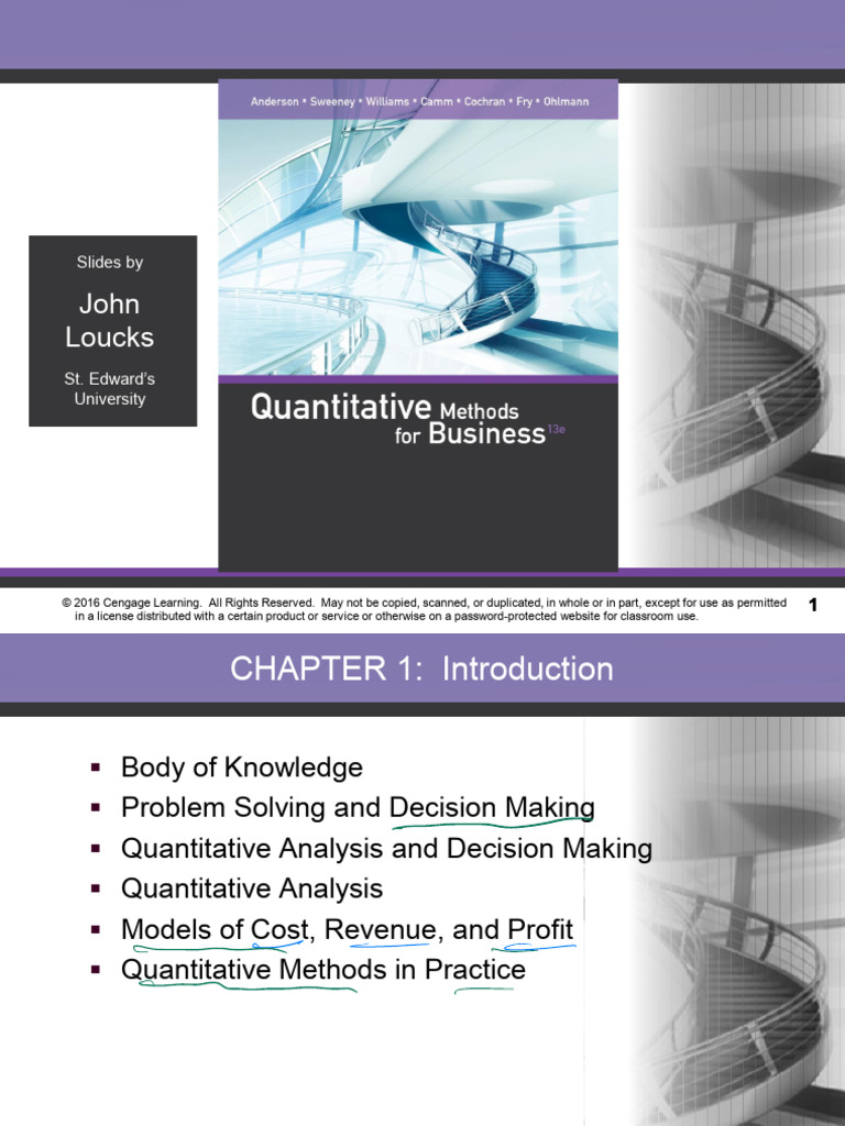 Quantitive Methods For Business ch1 | PDF