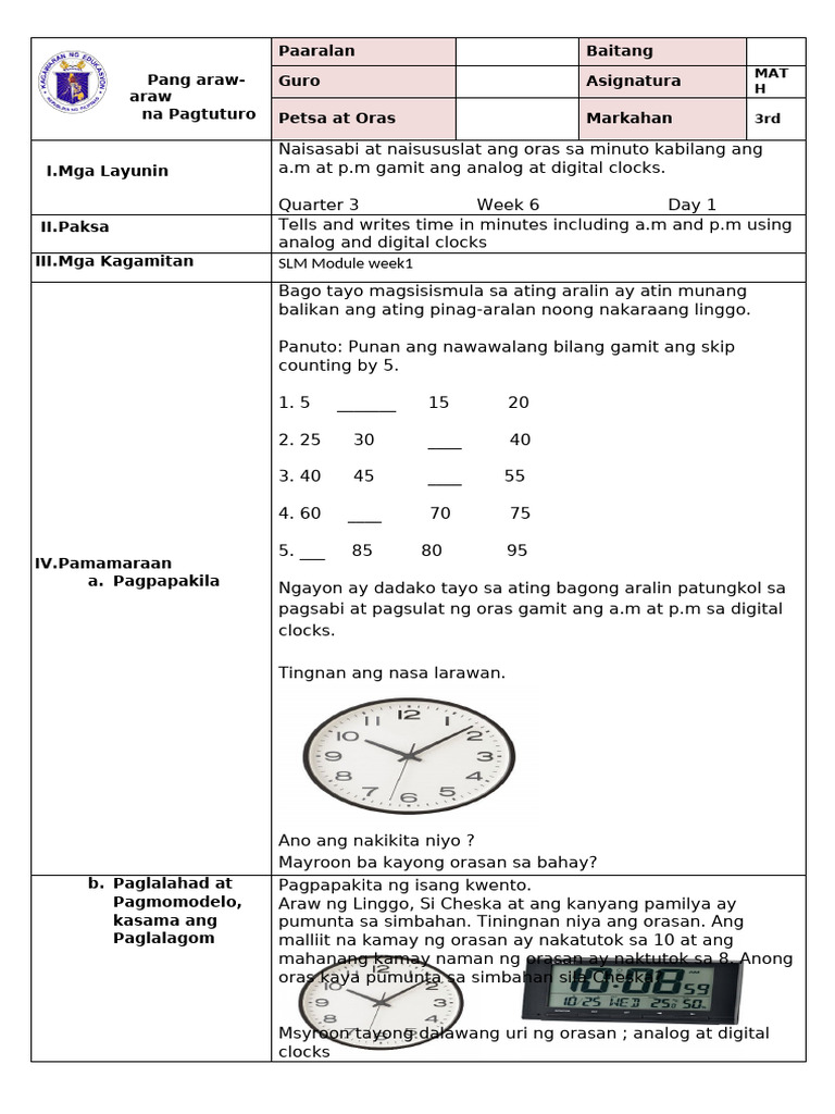 Math Q3 W6 | PDF | Elementary Mathematics | Mathematical Notation