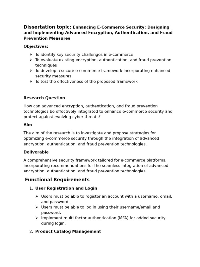 Functional Requirements For E-Commerce | PDF