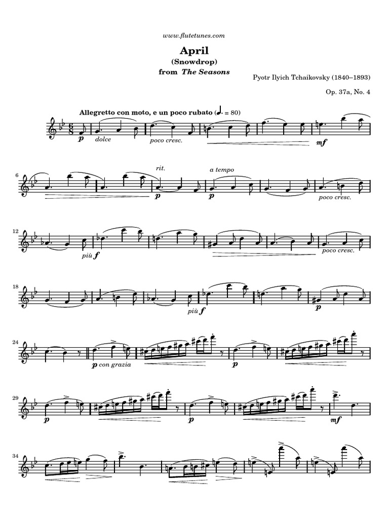 Tchaikovsky The Seasons April Snowdrop | PDF