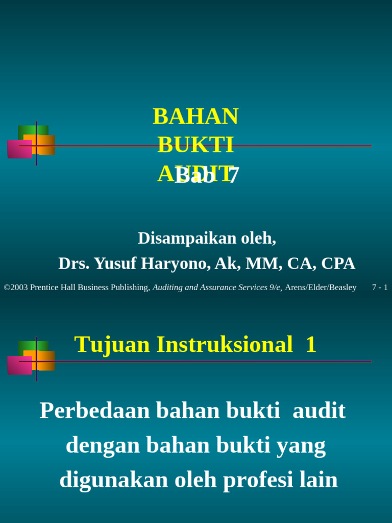 Arens Bab 7 Bahan Bukti Audit | PDF