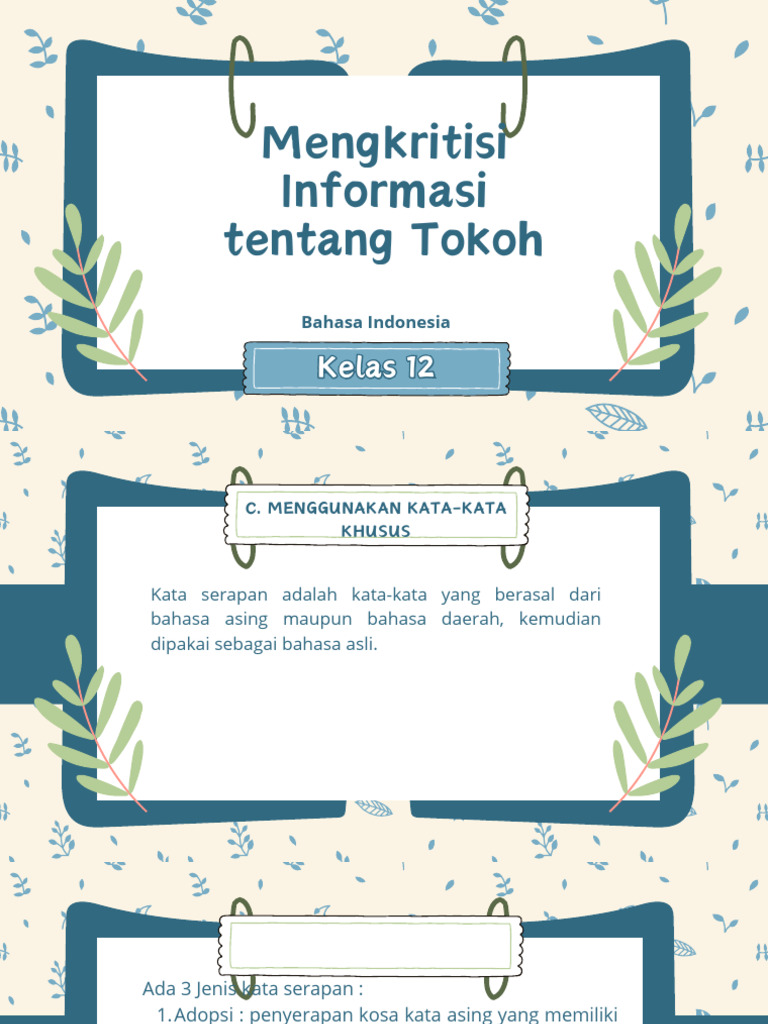 Catatan Kelas 12 Bagian Kata Kata Khusus | PDF
