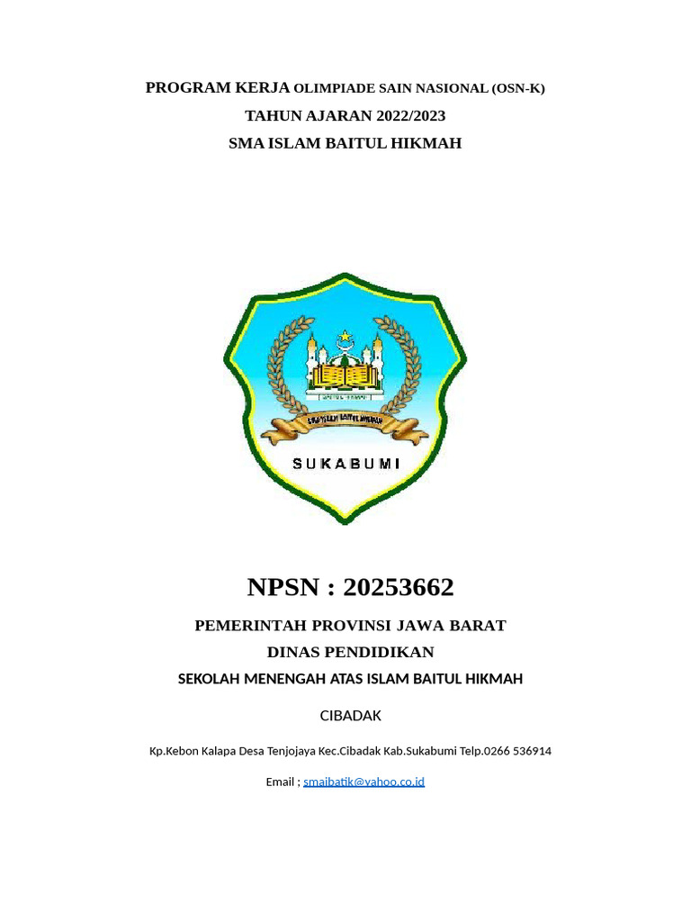 Program Kerja Osn 2023 | PDF | Art
