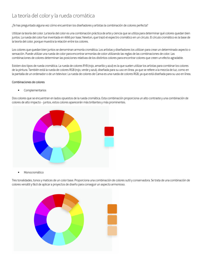 La Teoría Del Color y La Rueda Cromática | PDF | Color | Artes del ...