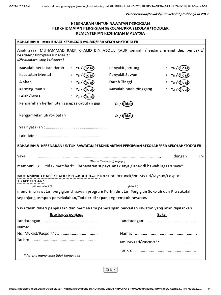 CTH Borang | PDF