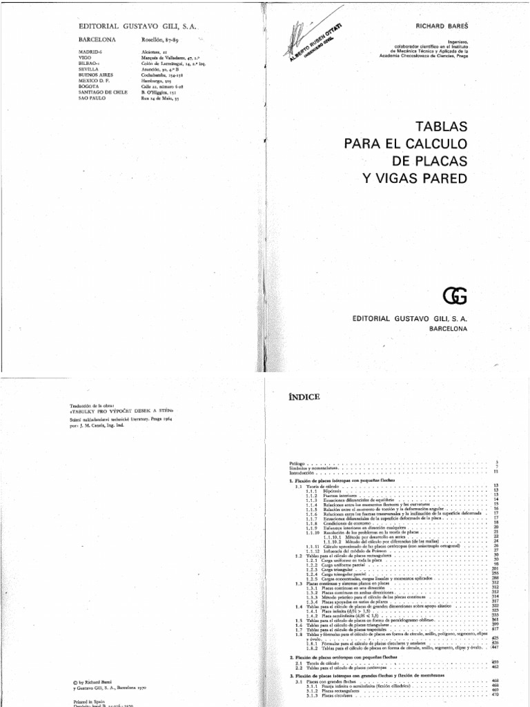 Tablas Diseno Placas Bares PDF | PDF